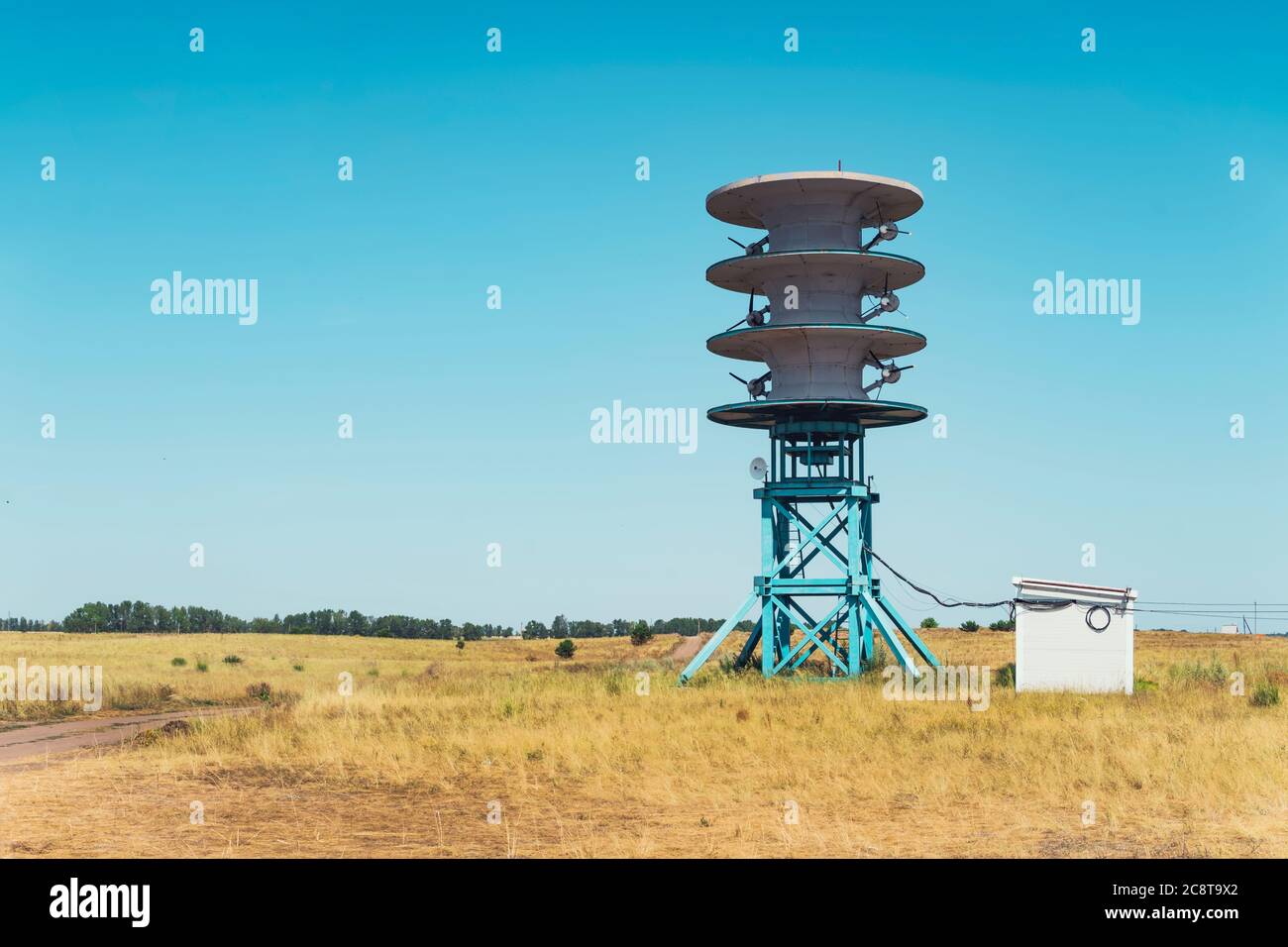 Wind energy. Eco-friendly type of energy. Windmill. against blue sky ...