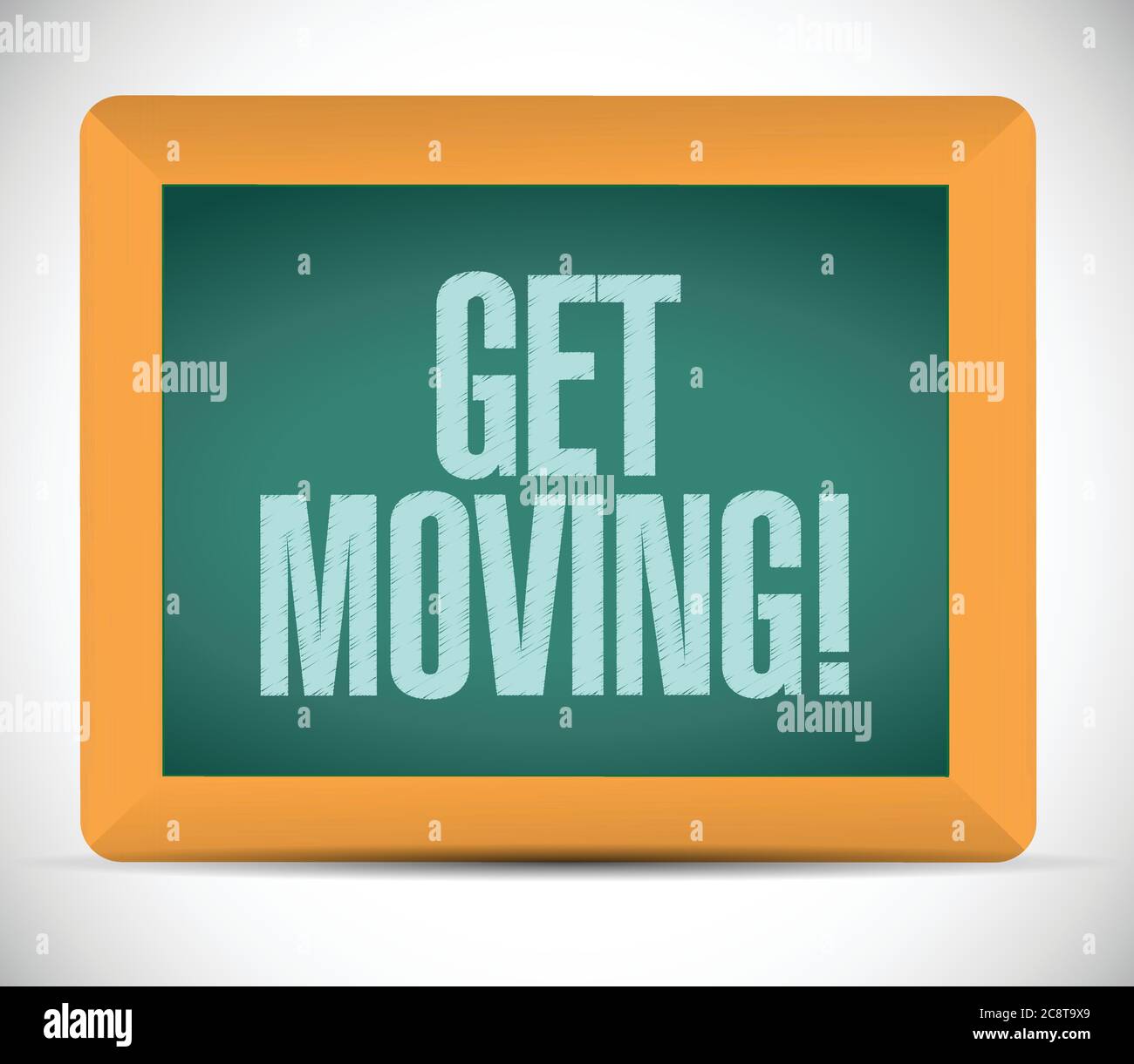 Get moving message illustration design over a white background Stock ...