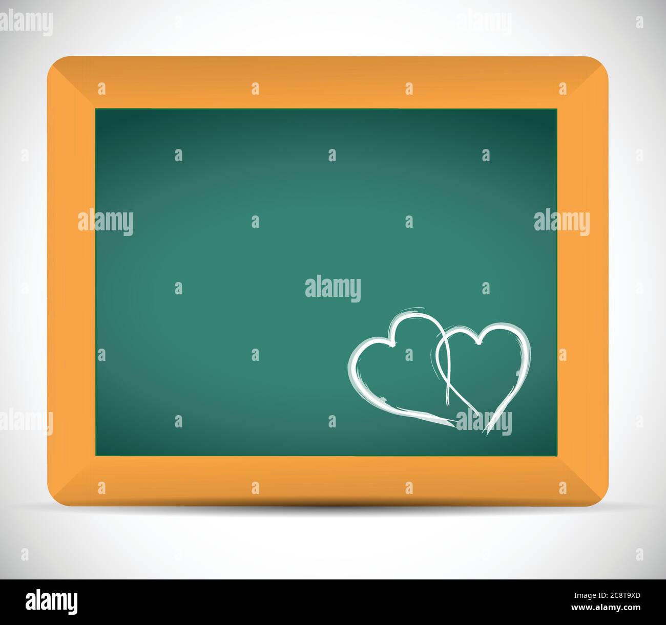 Heart illustration on a chalkboard. illustration design over a white ...