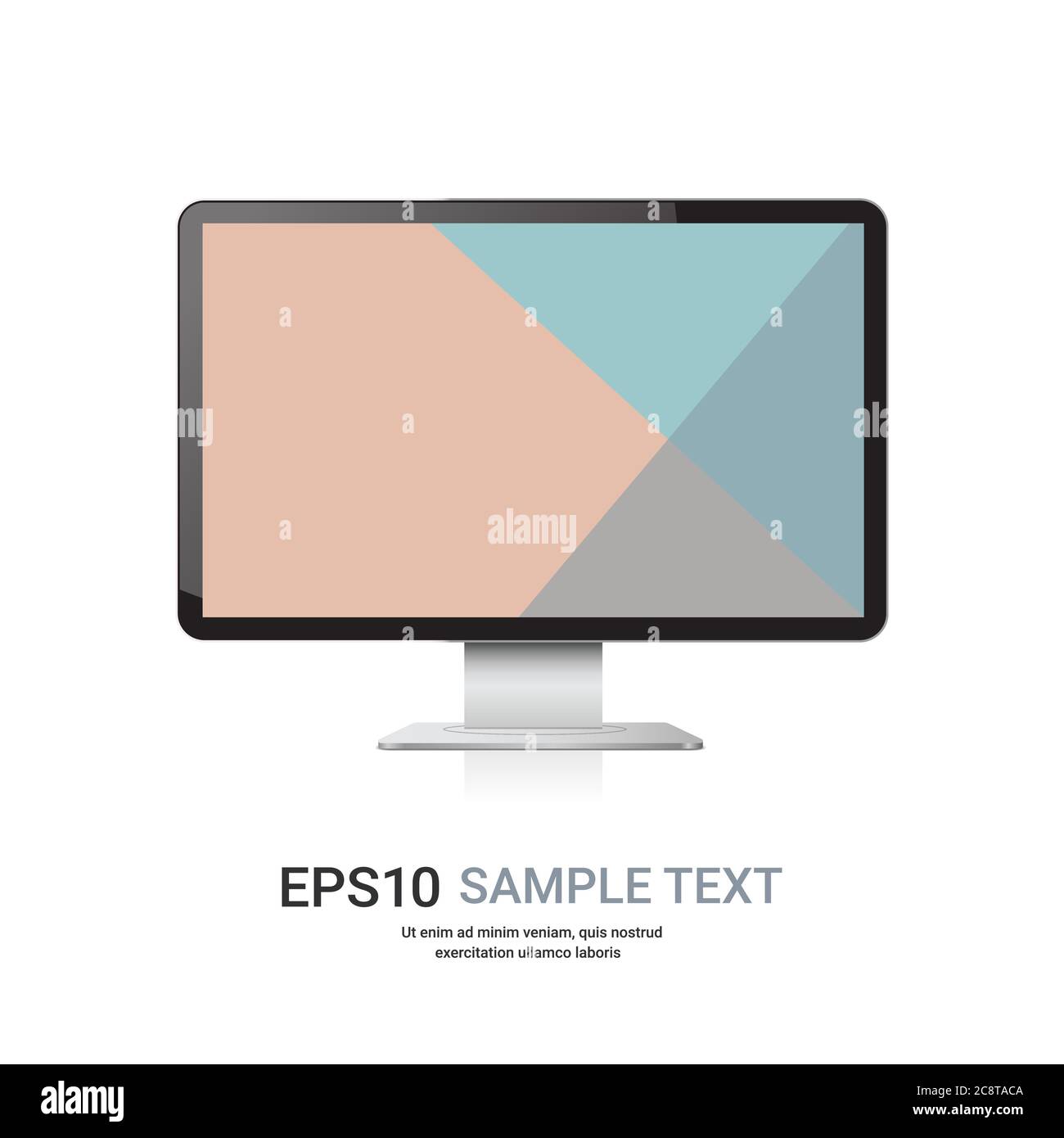 modern computer monitor colored screen realistic mockup gadgets and ...
