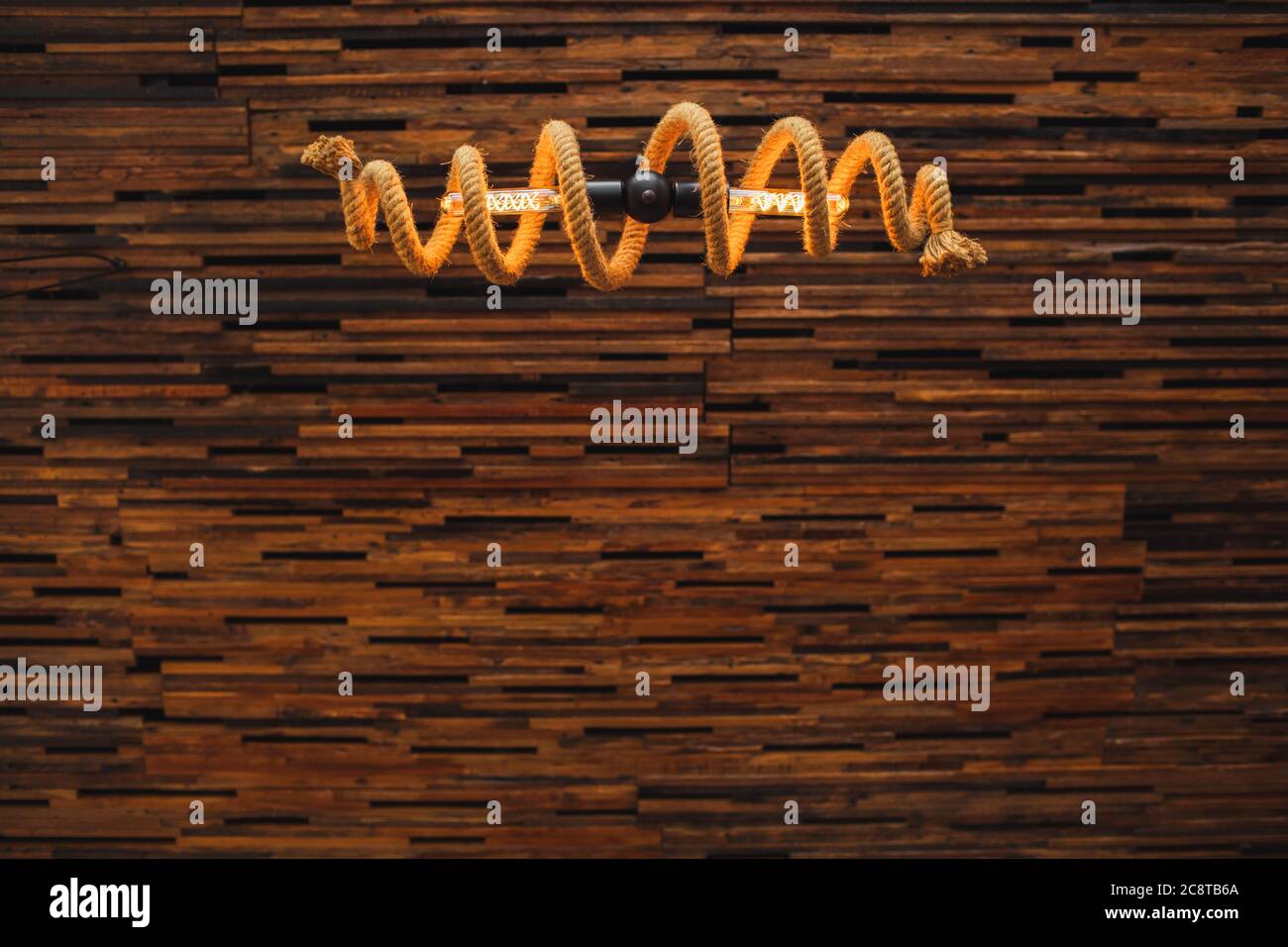 Creativity designed electric bulb lamp wrapped with rope. Eco-friendly ...