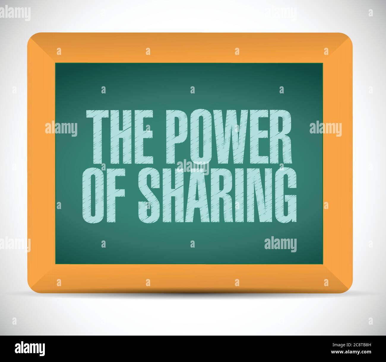 The power of sharing message illustration design over a white ...