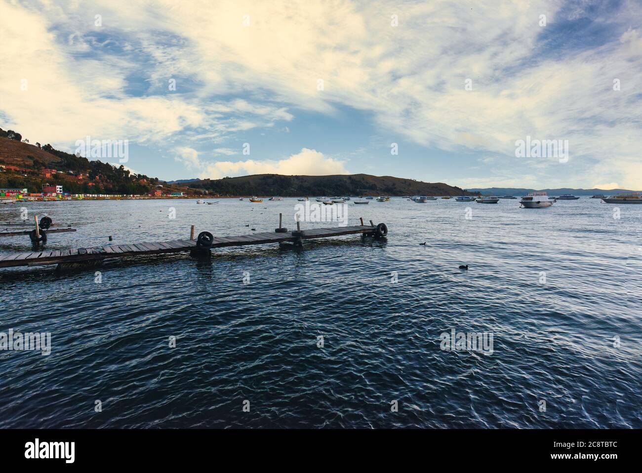 View of the Titicaca Lake on the border of Peru and Bolivia. from ...
