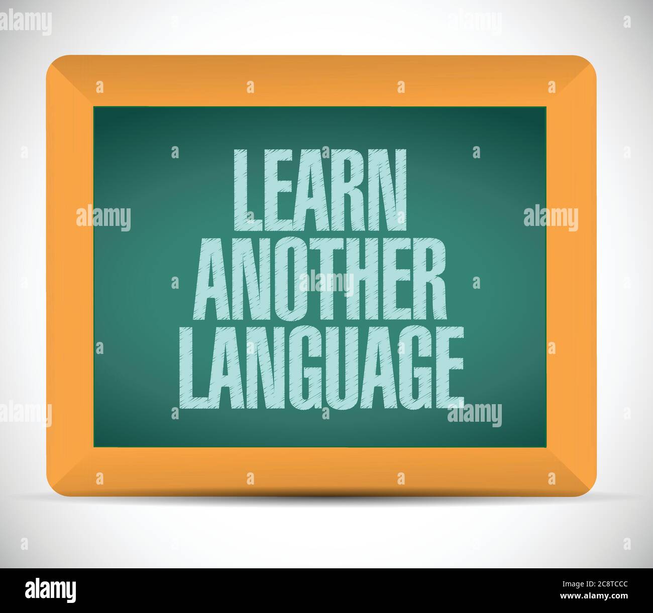 Learn another language sign message illustration design over a white ...