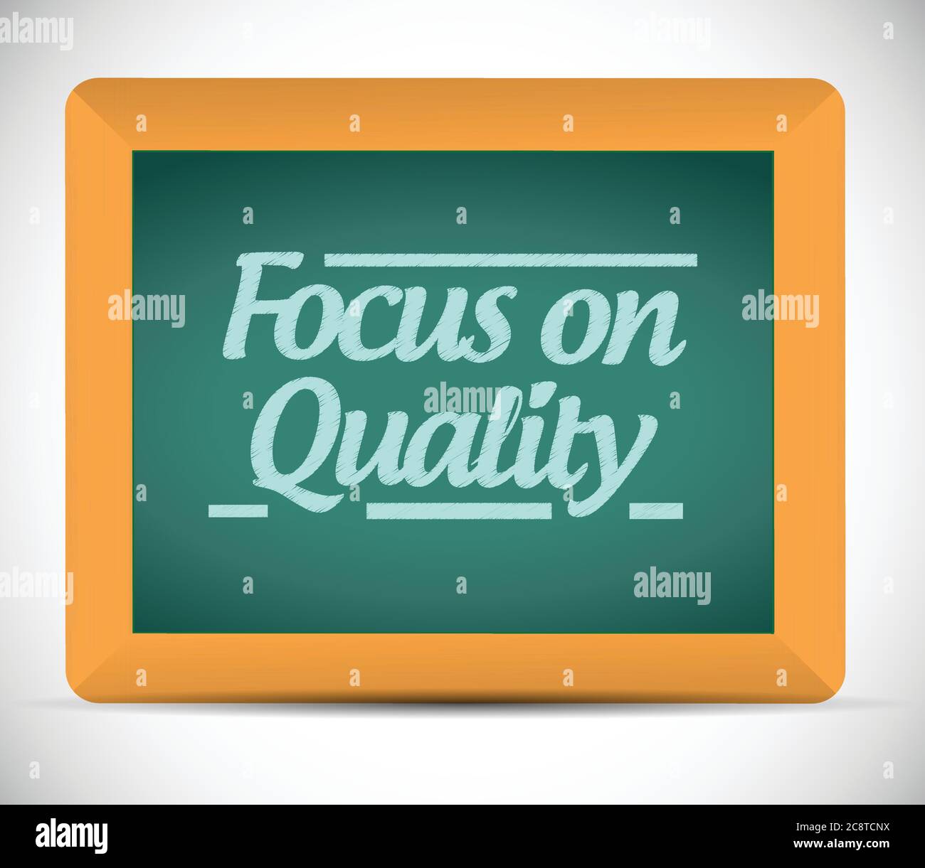 Focus on quality illustration design over a white background Stock ...