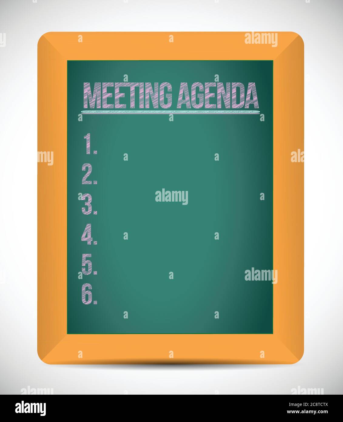Meeting agenda list illustration design over a white background Stock ...