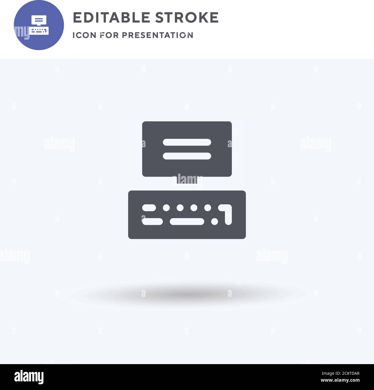 Typing icon vector, filled flat sign, solid pictogram isolated on white ...