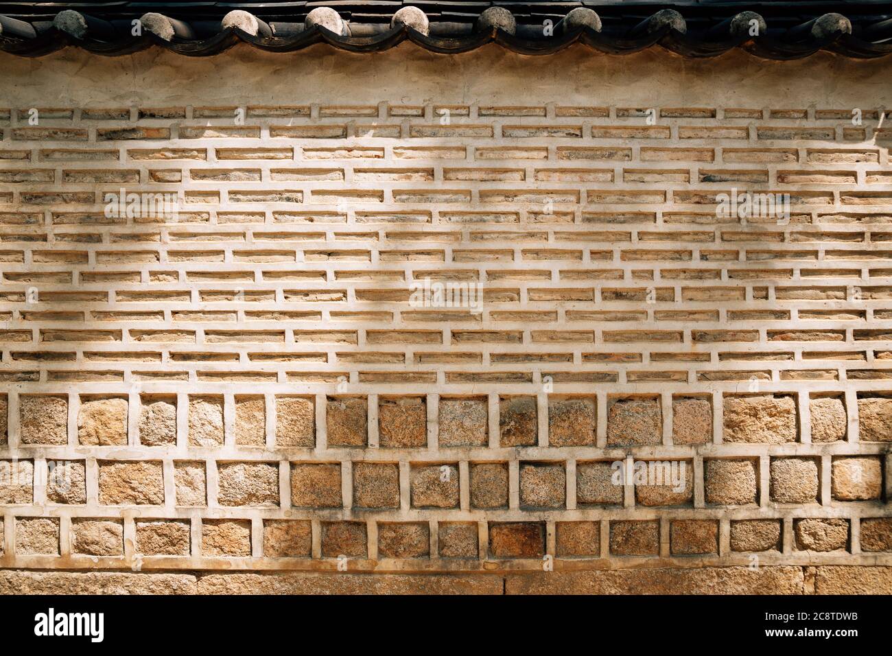 Korean traditional stone wall at Jongmyo Shrine in Seoul, Korea Stock ...