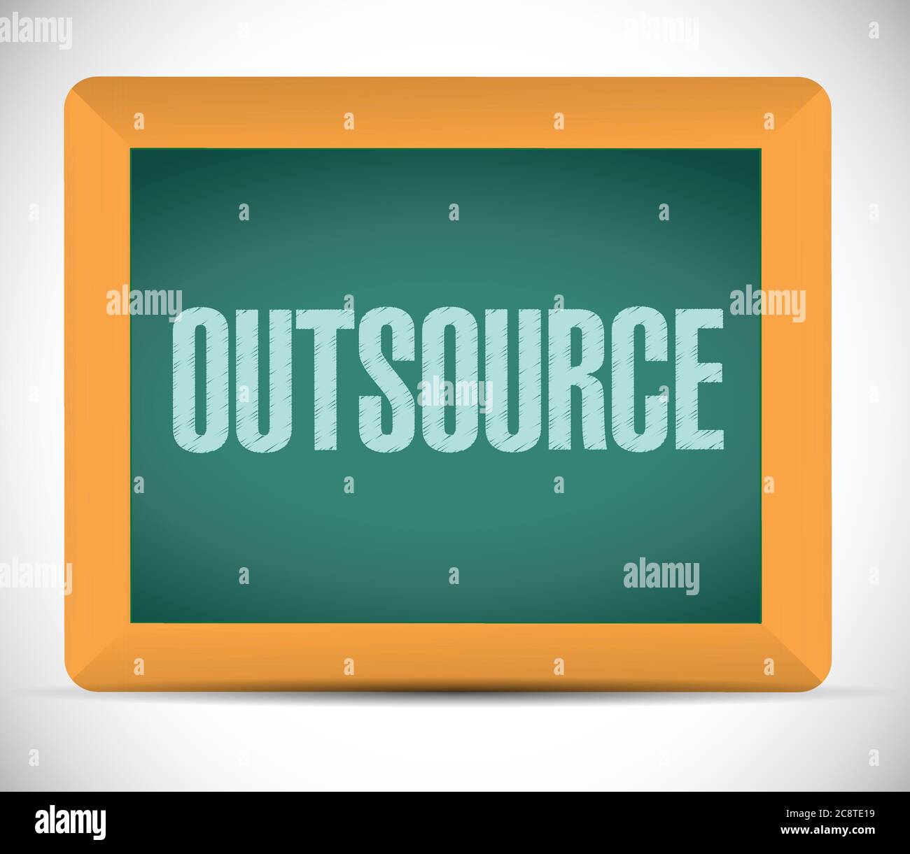 Outsource board sign illustration design over a white background Stock ...