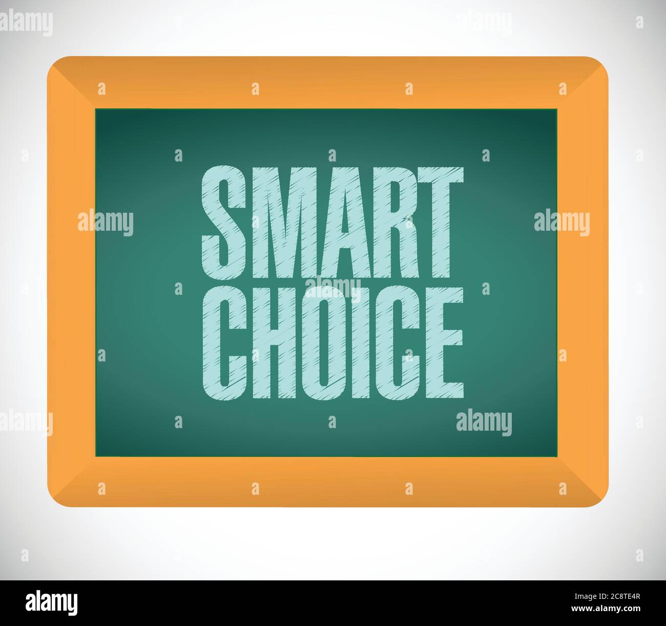 Smart choice message bubble on board illustration design over a white ...