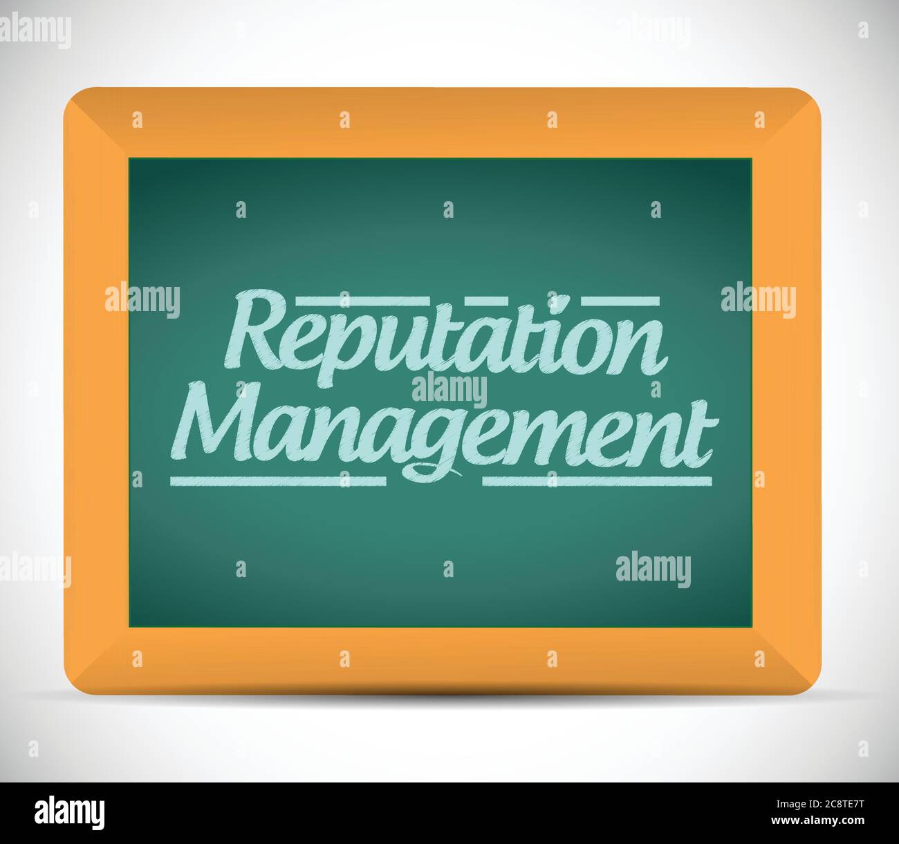 Reputation management message sign illustration design over a ...