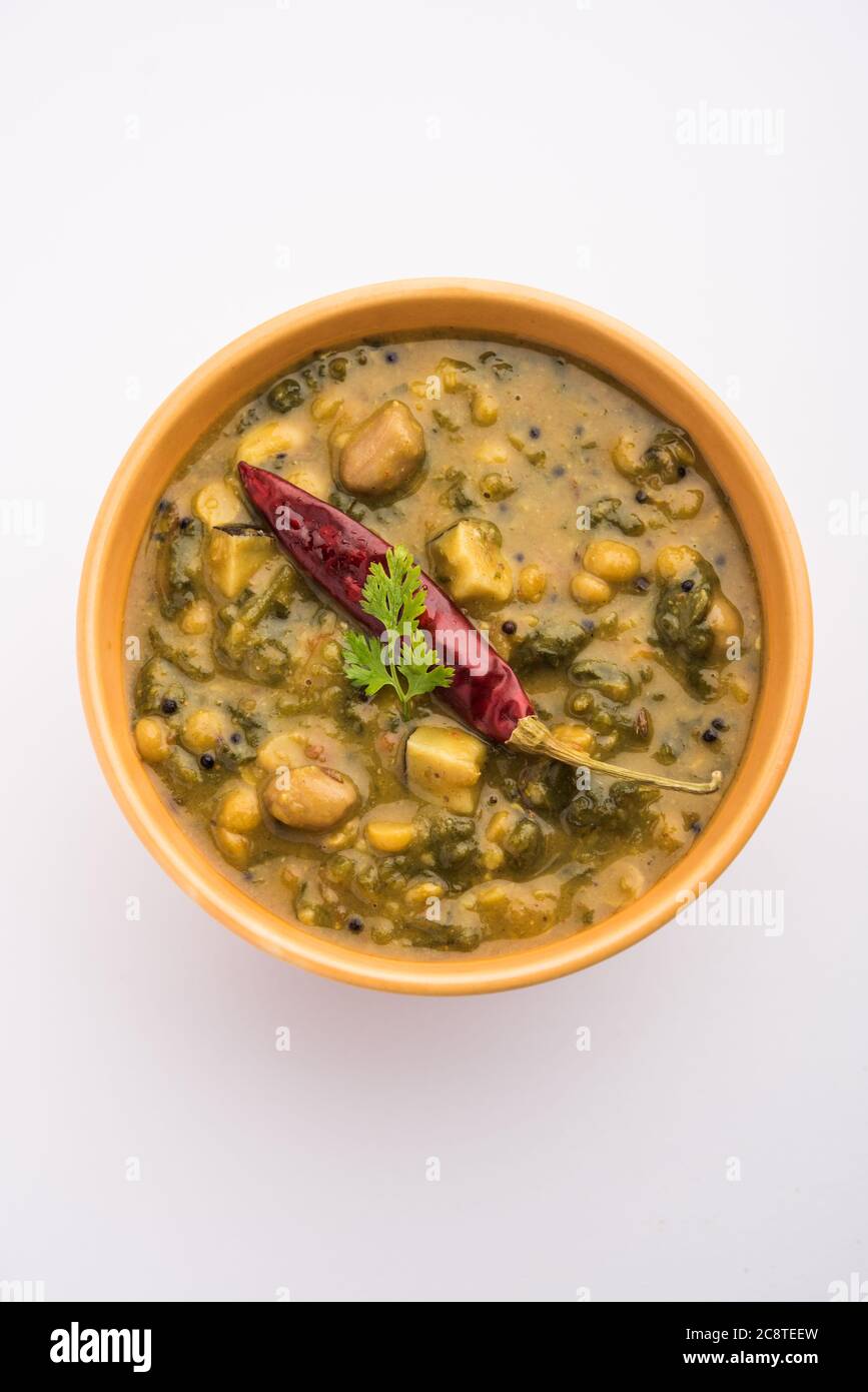 Healthy Dal Palak or yellow Toor Spinach Daal recipe also known as ...