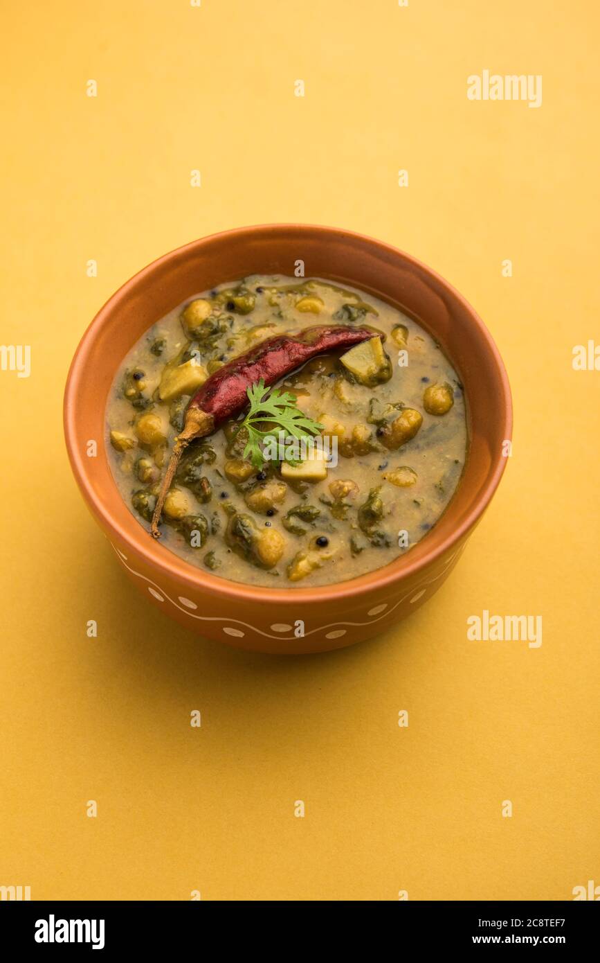 Healthy Dal Palak or yellow Toor Spinach Daal recipe also known as ...