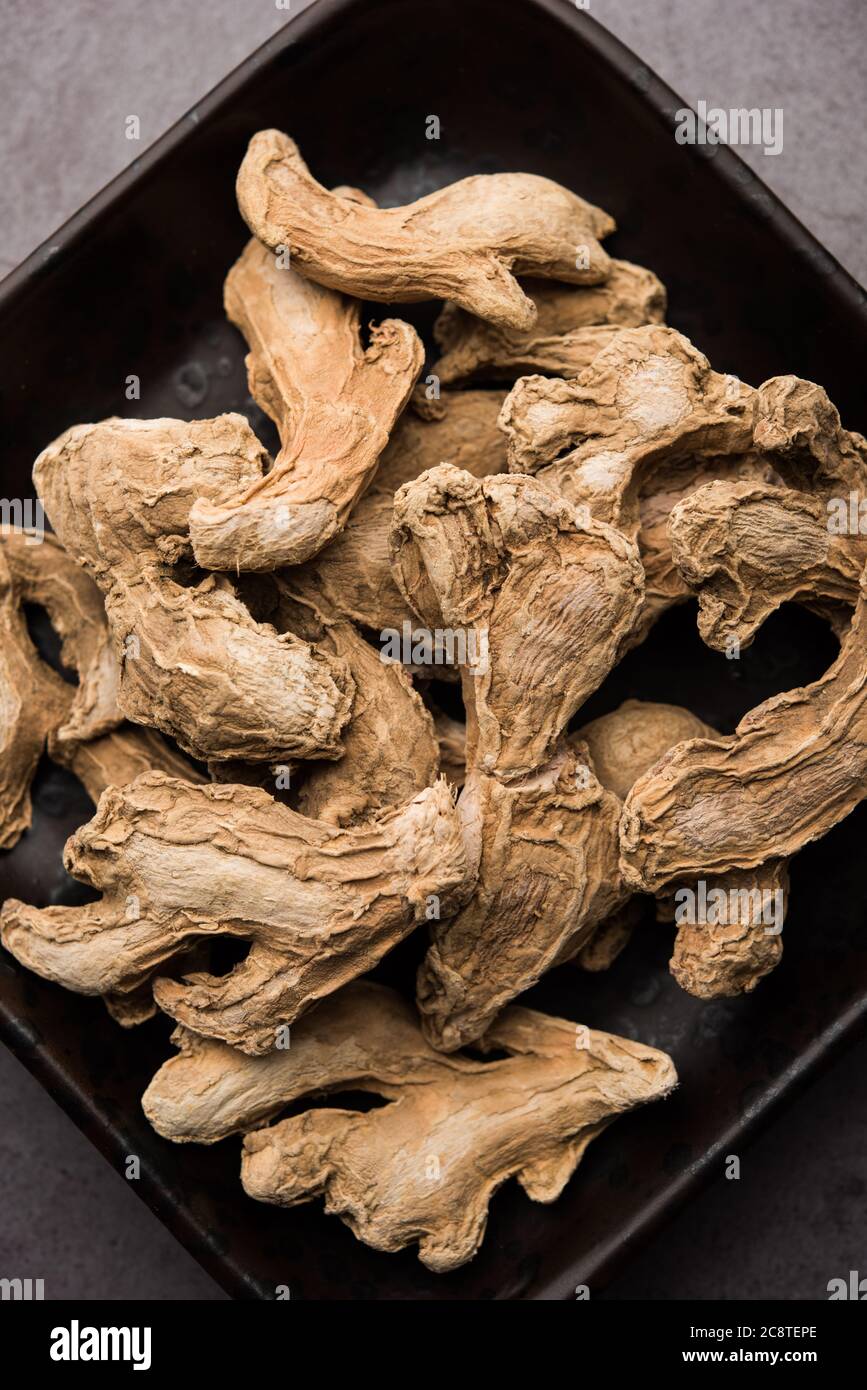 Dried Organic Ginger or Dry Adrak also known as Sonth in India Stock ...