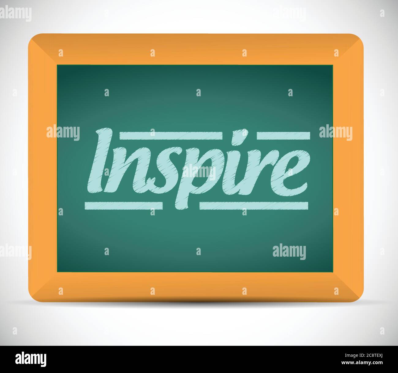 Word inspire written on a blackboard. illustration design over a white ...