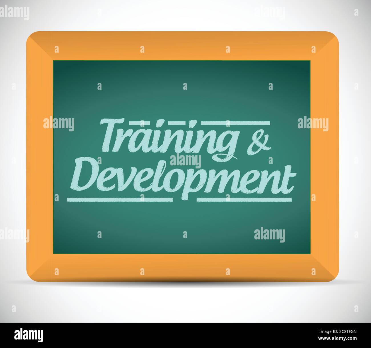Training and development message illustration design over a white ...