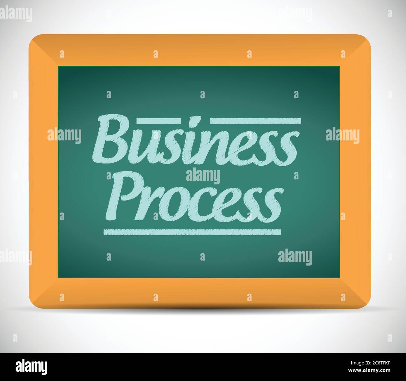Business process on a chalkboard. illustration design over a white ...