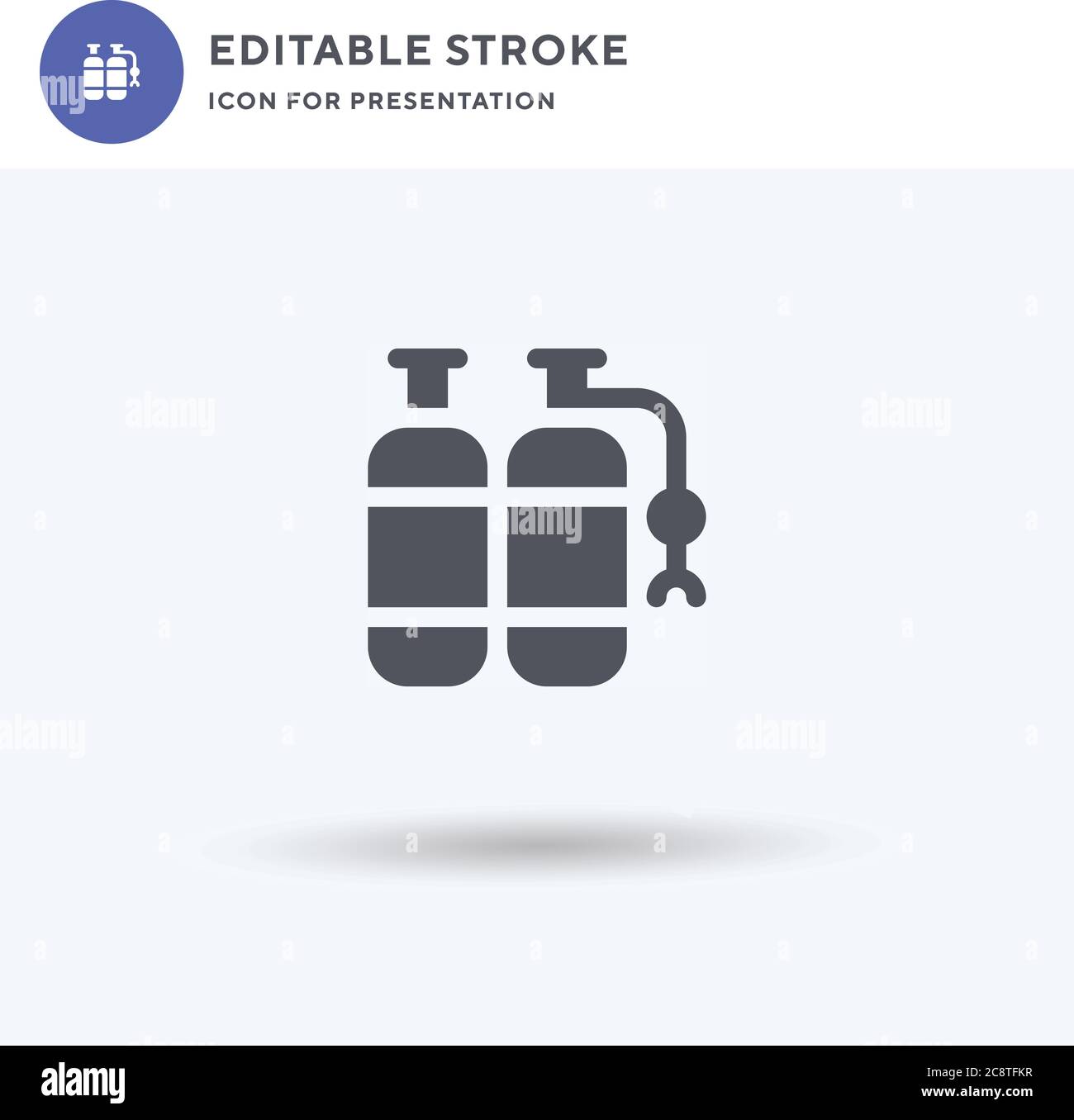 Oxygen Tank icon vector, filled flat sign, solid pictogram isolated on ...