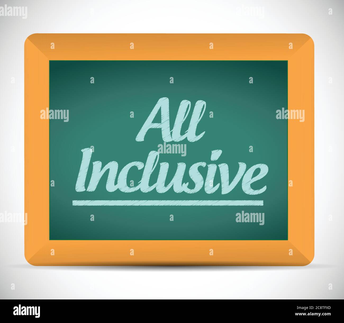 All inclusive message on a chalkboard. illustration design over a white ...