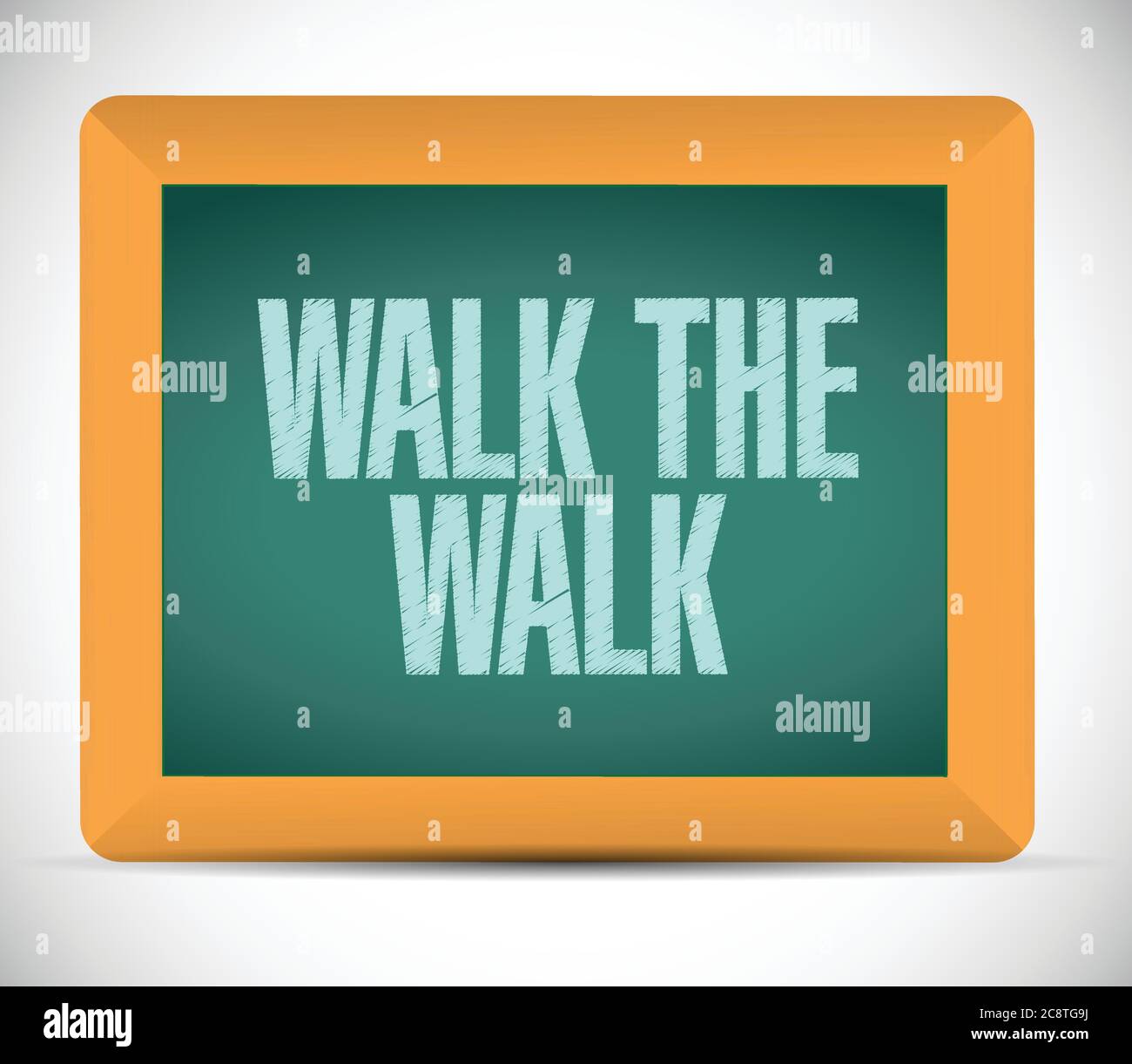 Walk the walk message sign illustration design over a white background ...