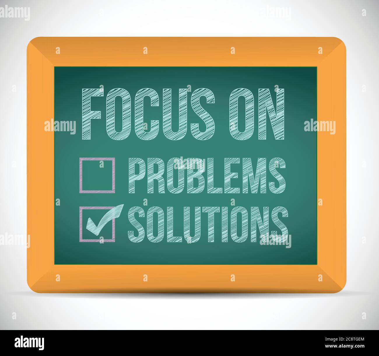 Focus on solutions check mark illustration design over a board Stock ...