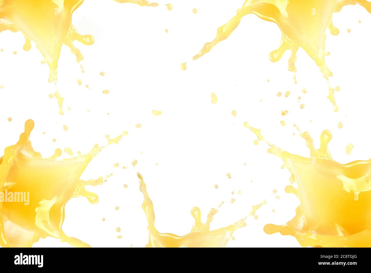 Orange juice splash concept. Color Stock Photo - Alamy