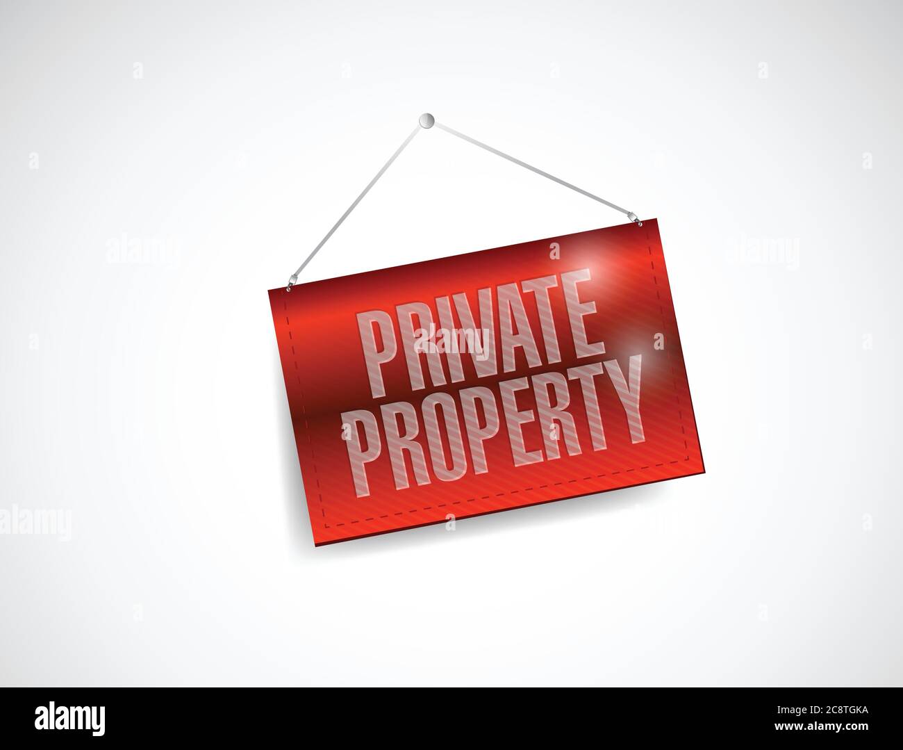 Private property hanging banner illustration design over a white ...