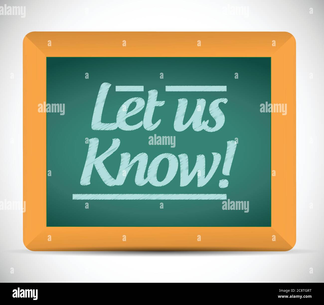 Let us know chalkboard illustration design over a white background ...