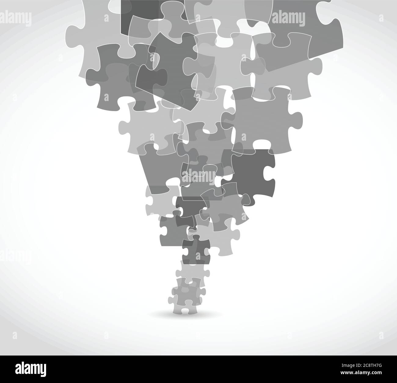 Grey puzzle pieces illustration design over a white background Stock ...