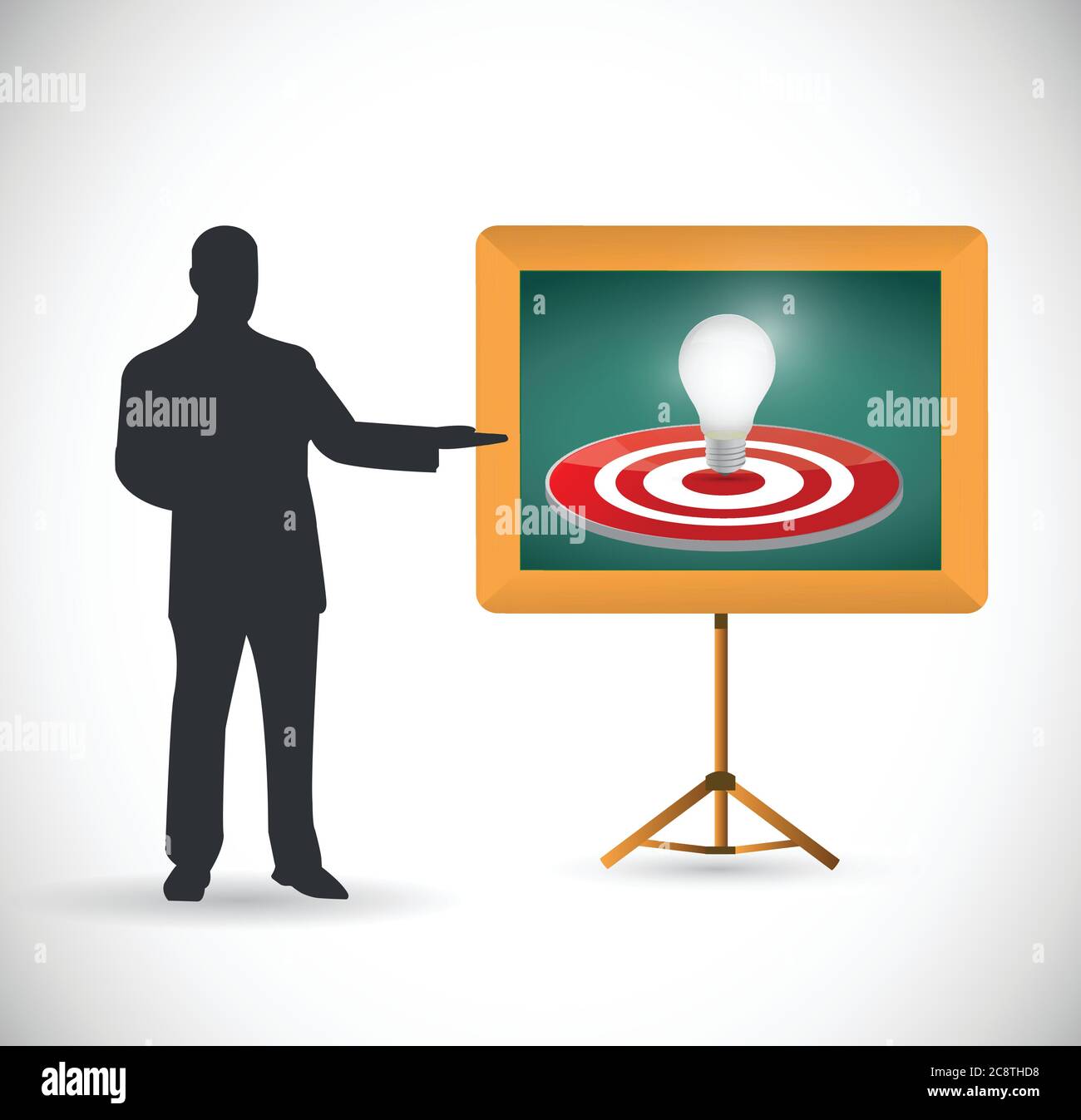 Idea target presentation illustration over a white background Stock ...
