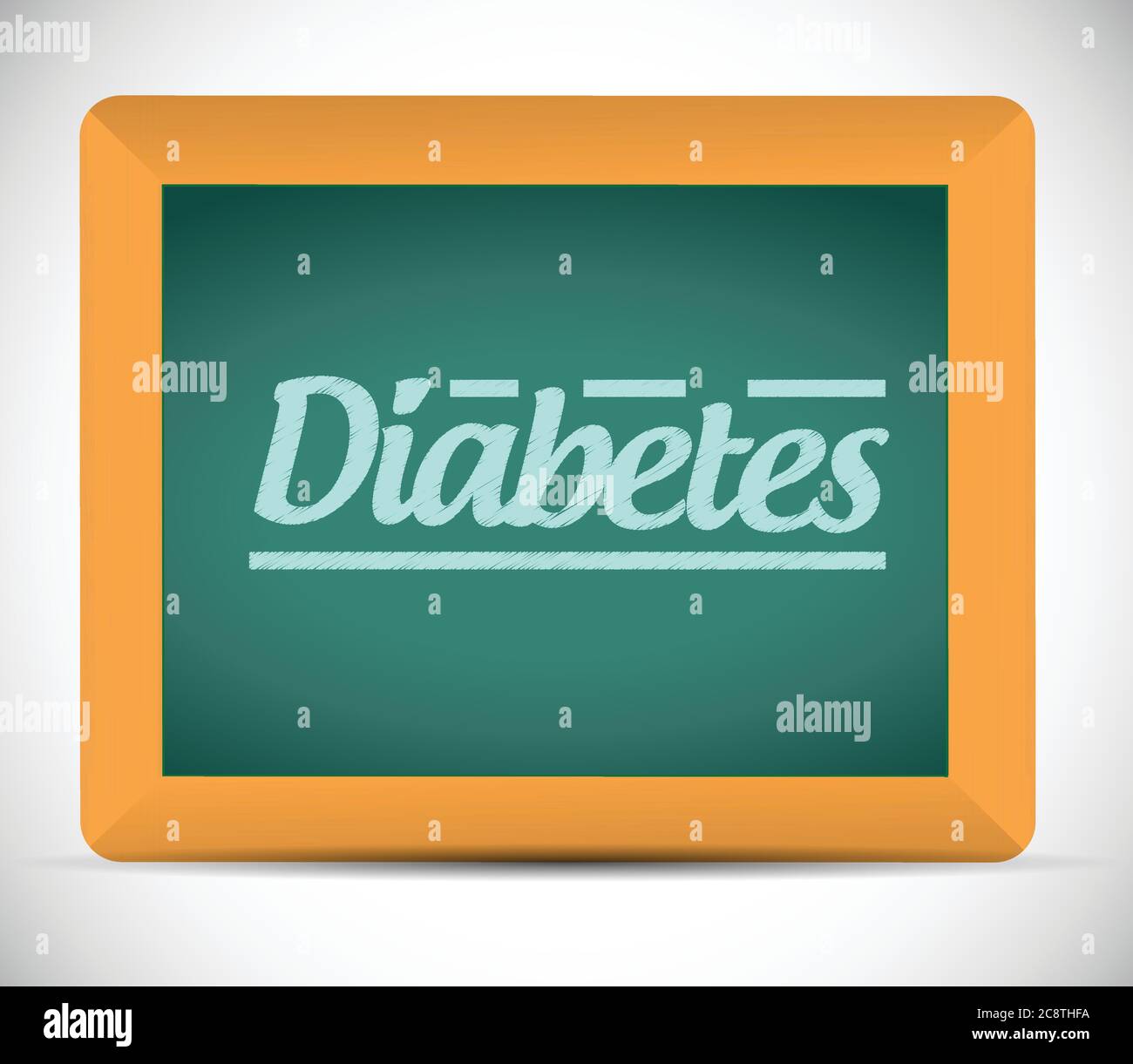 Diabetes message on a chalkboard. illustration design over a white ...