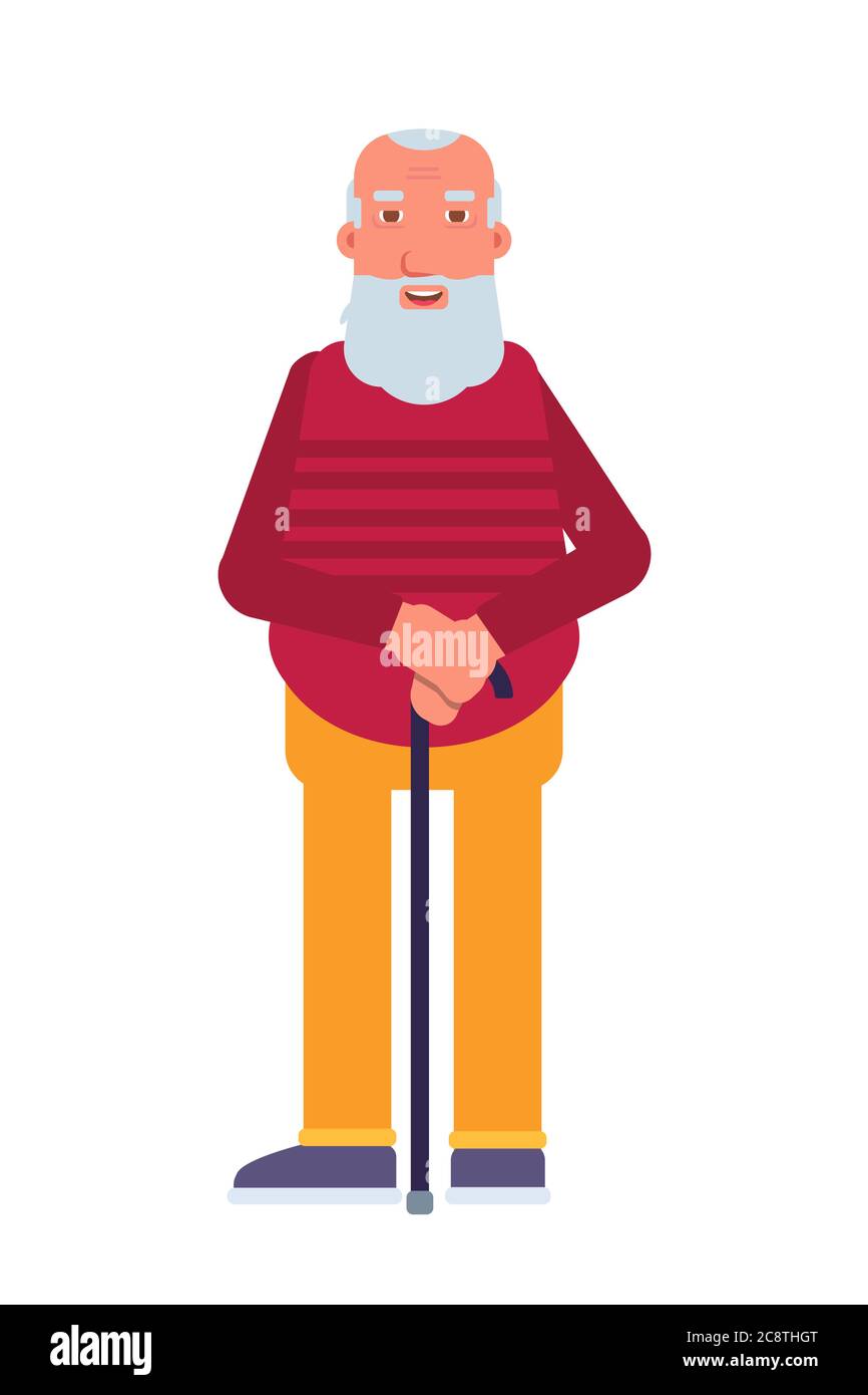 Senior man color vector illustration Stock Vector Image & Art - Alamy