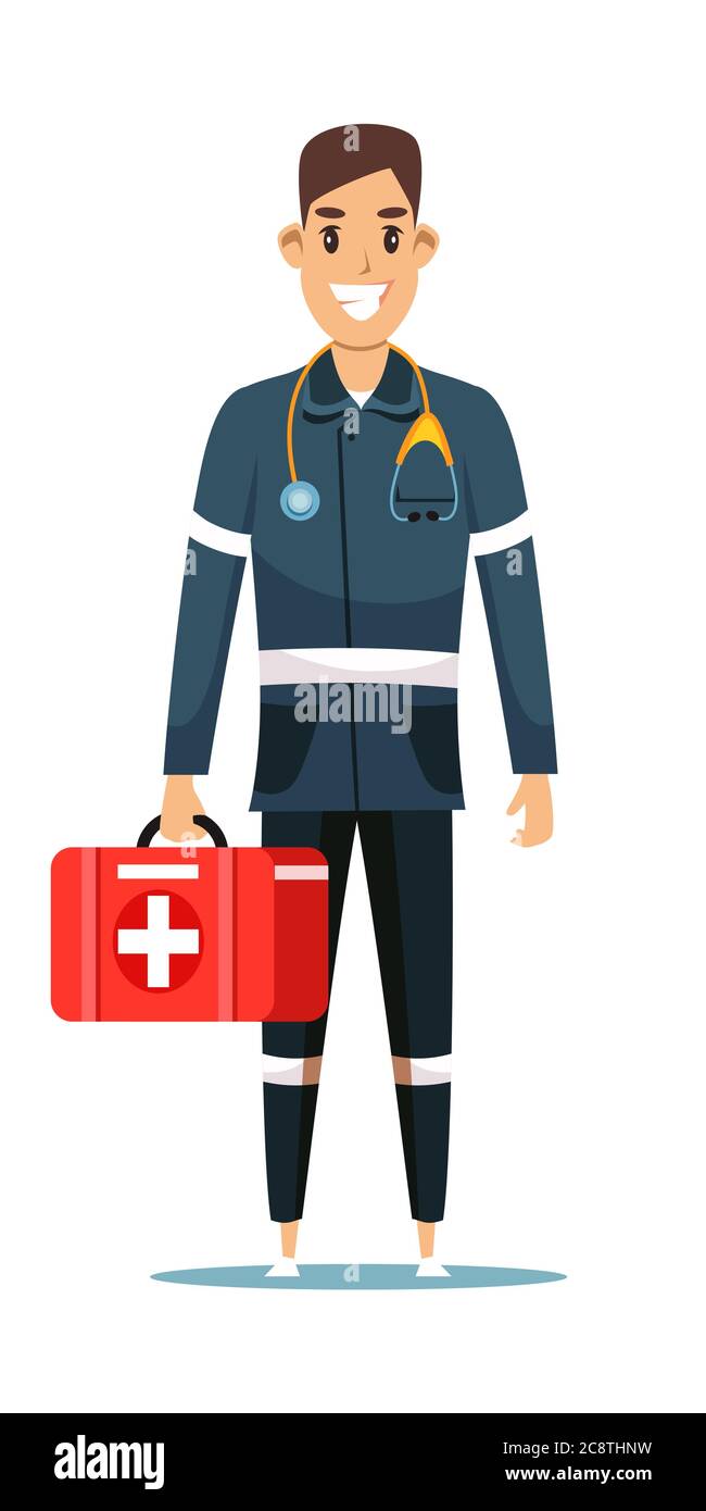 Paramedic flat vector male character Stock Vector Image & Art - Alamy