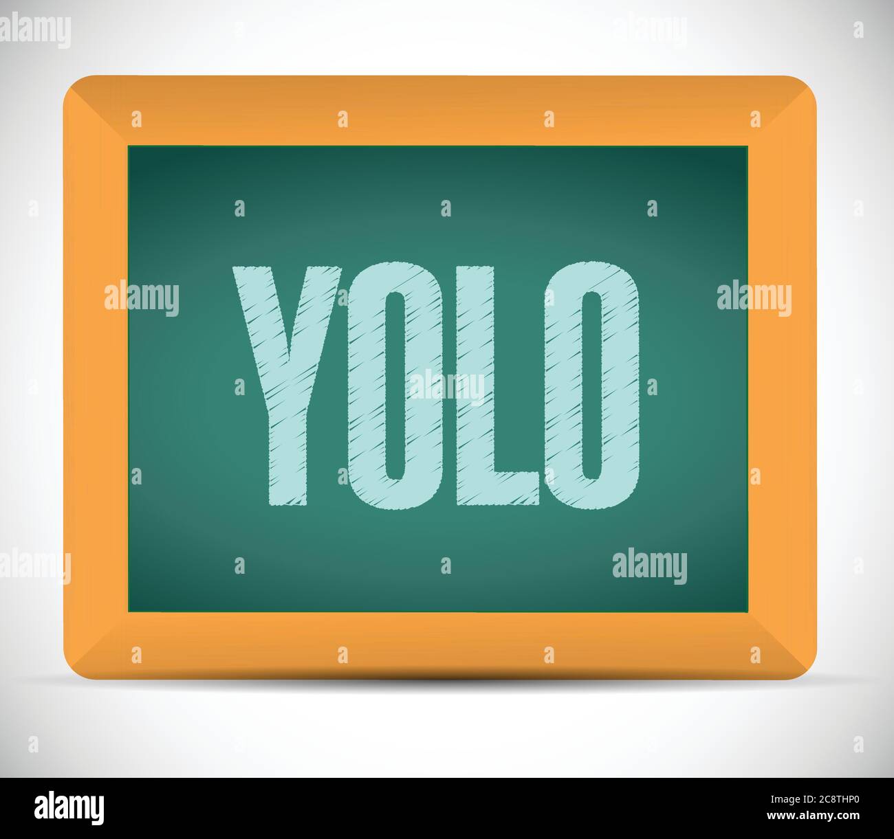 Yolo message on board illustration design over a white background Stock ...