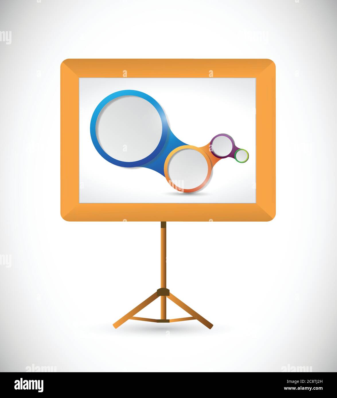 Presentation board and diagram illustration design over white Stock ...