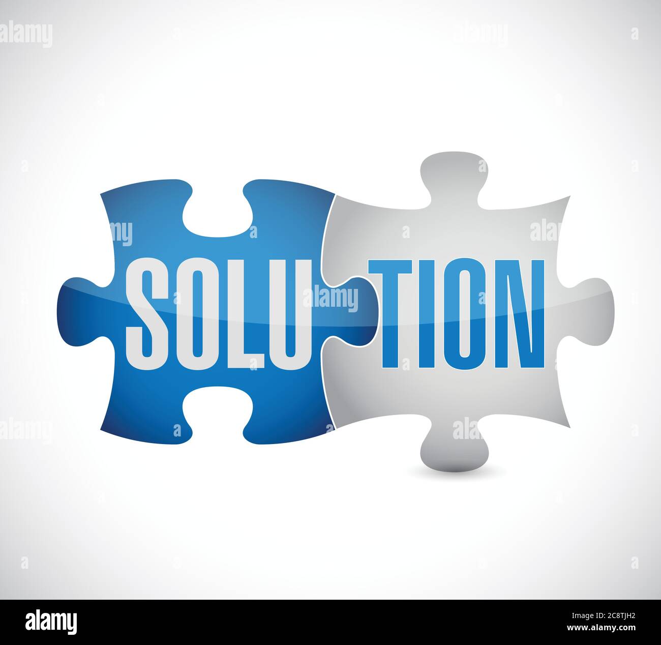 Solution puzzle illustration design over a white background Stock ...
