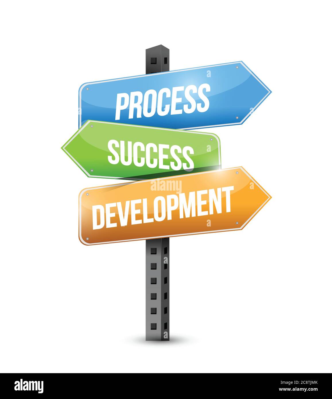 Process, success, development sign illustration design over a white ...