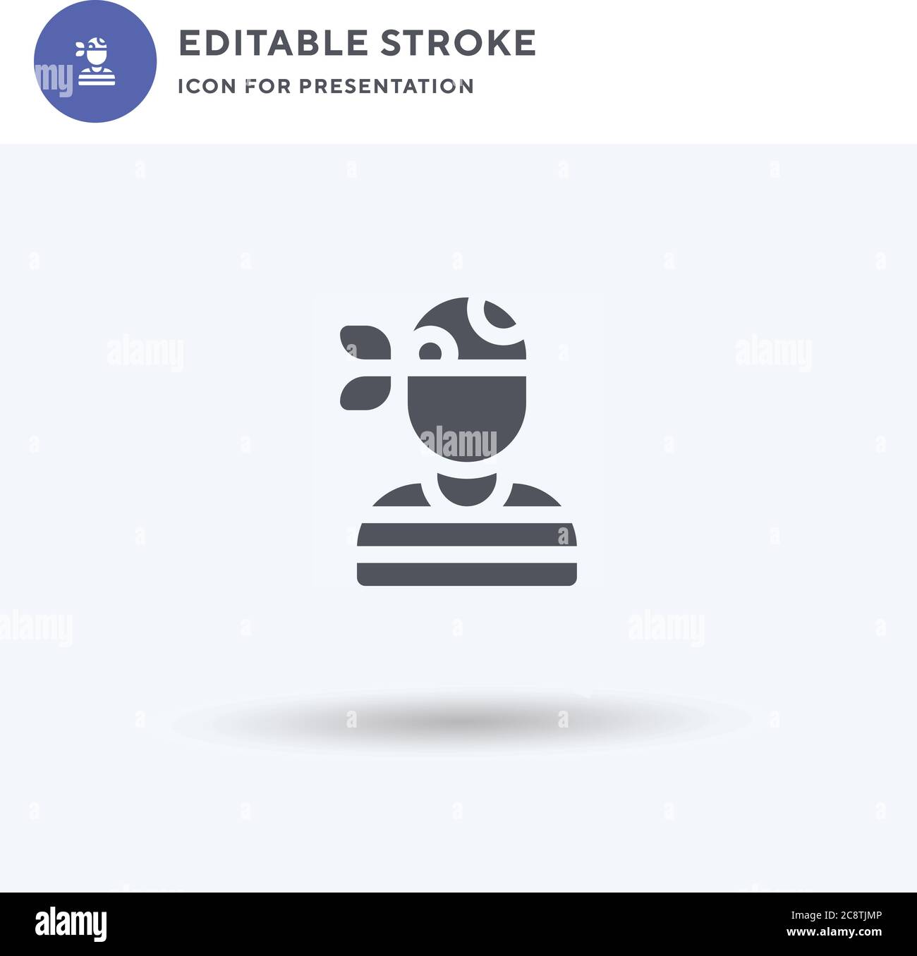 Pirate icon vector, filled flat sign, solid pictogram isolated on white ...