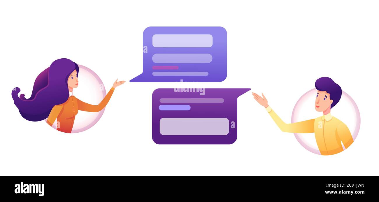 Message exchange flat vector illustration Stock Vector Image & Art - Alamy