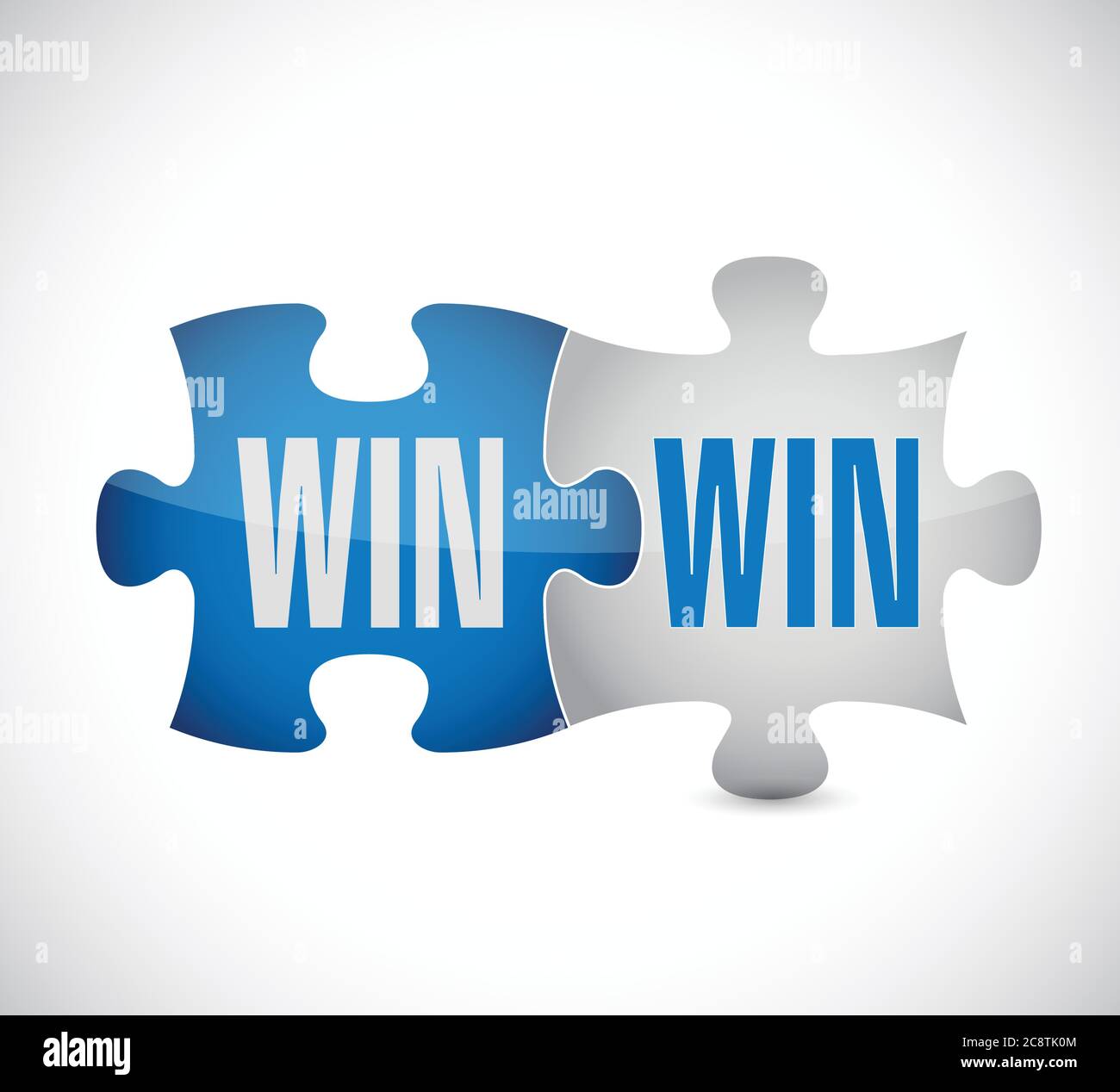 Double Win Puzzle Concept, graphic design. isolated over a white ...