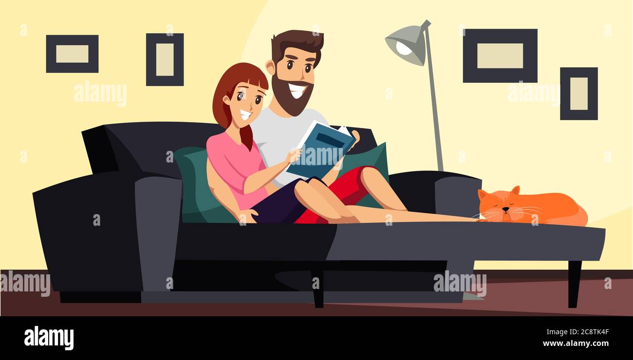 Couple resting together Stock Vector Images - Alamy