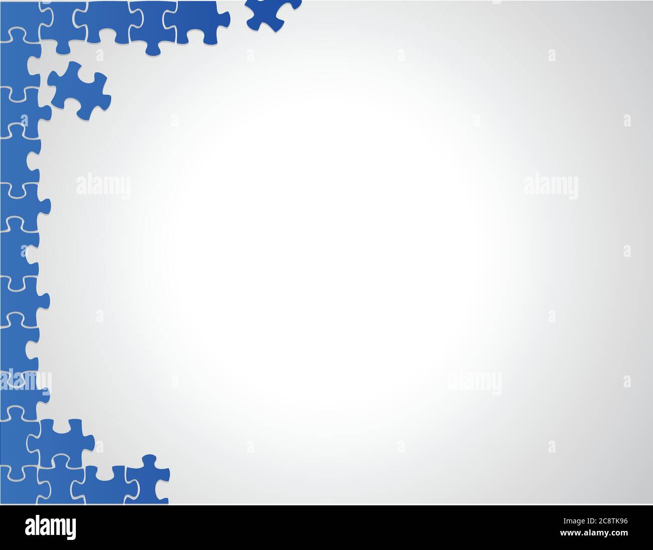 Blue puzzle borders illustration design over a white background Stock ...