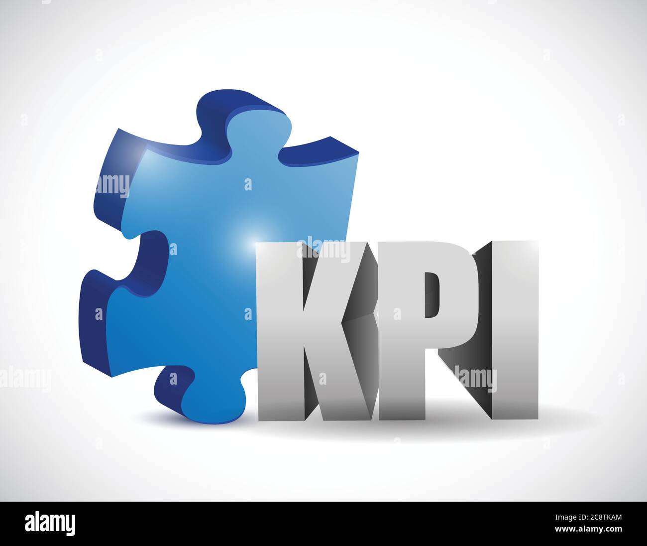Kpi puzzle piece illustration design over a white background Stock ...