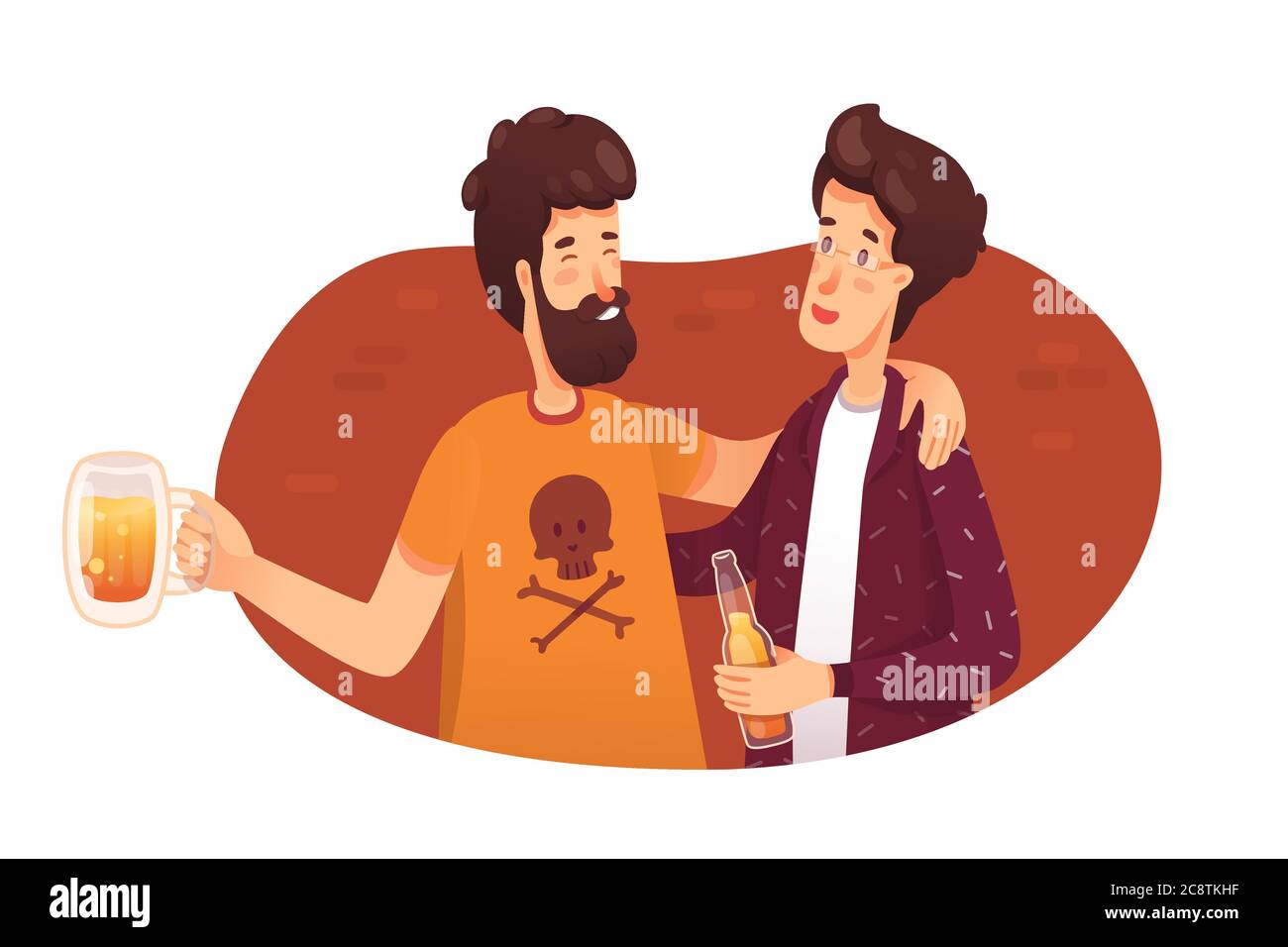 Friends drinking beer flat vector illustration Stock Vector Image & Art ...
