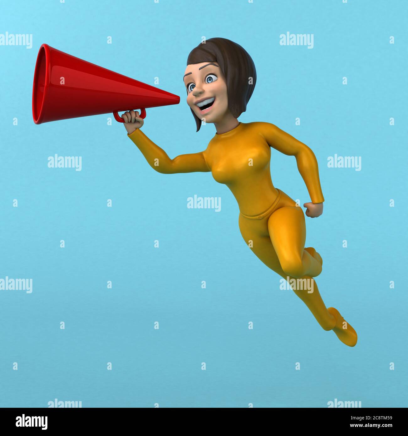 Fun 3D cartoon yellow girl Stock Photo - Alamy