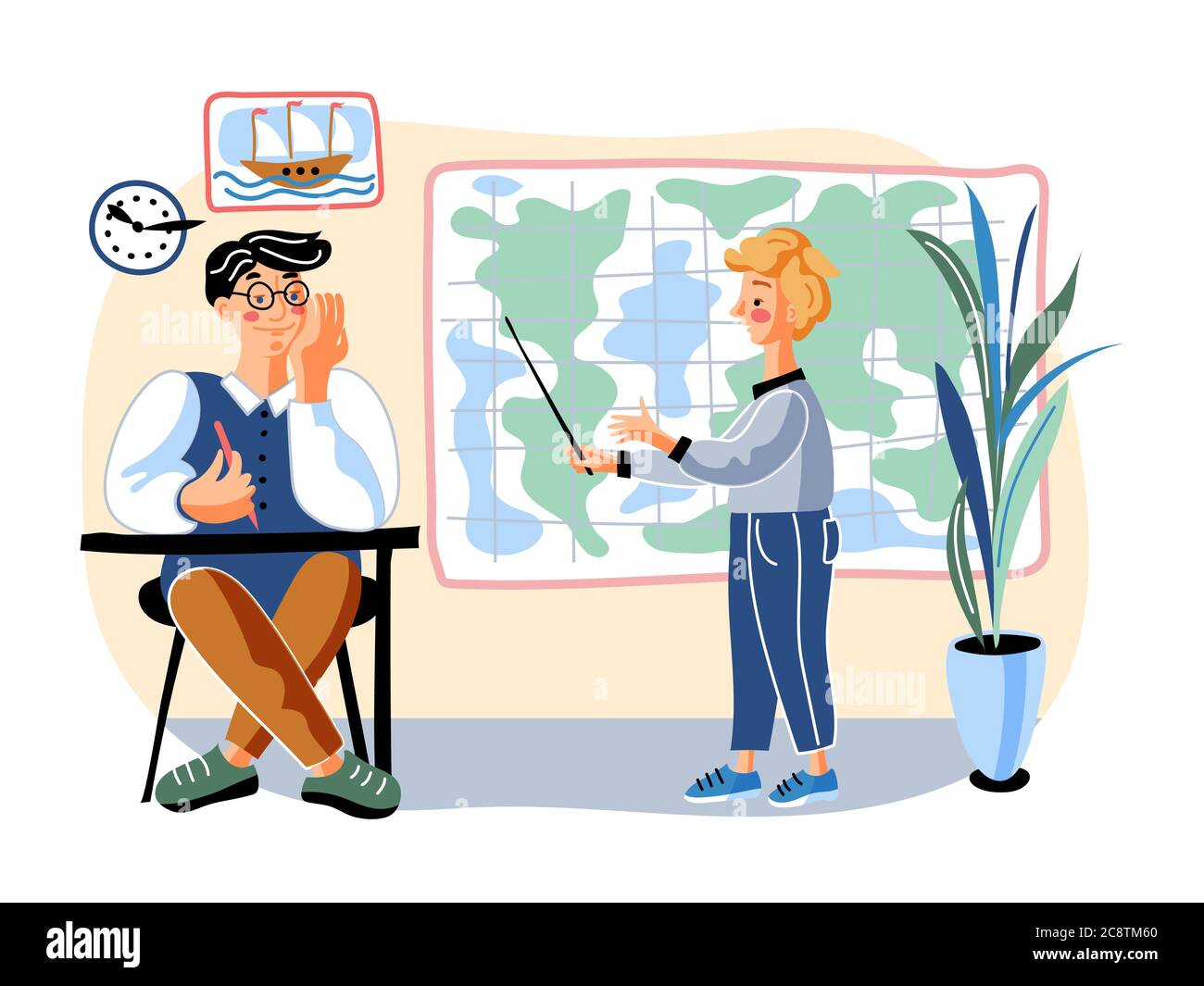 Geography subject flat vector illustration Stock Vector Image & Art - Alamy