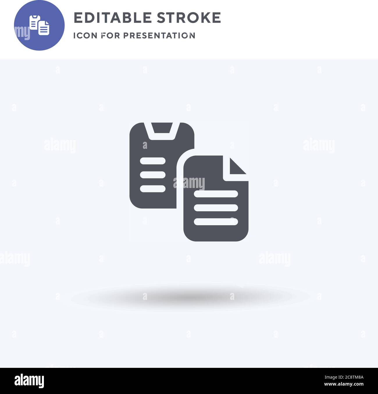 Paste icon vector, filled flat sign, solid pictogram isolated on white ...