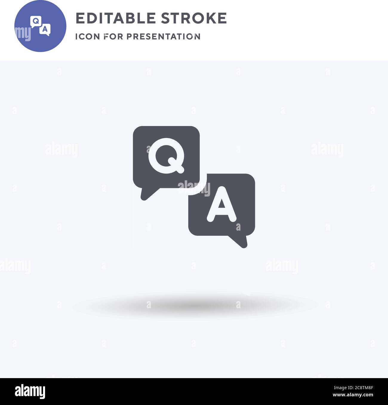 Qa icon vector, filled flat sign, solid pictogram isolated on white ...