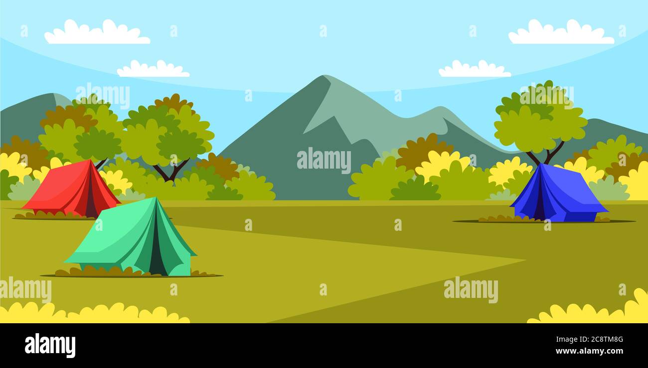 Campsite flat vector illustration Stock Vector Image & Art - Alamy