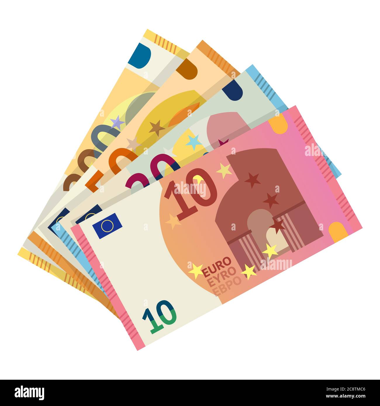 Euro banknotes flat vector illustration Stock Vector Image & Art - Alamy